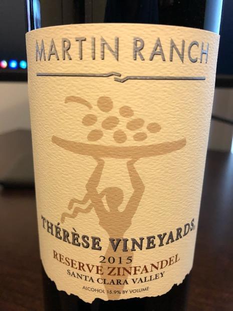 2019 Martin Ranch Winery Zinfandel Thérèse Vineyards Reserve, USA ...