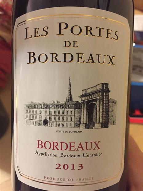 2013 Les Portes de Bordeaux Bordeaux, France, Bordeaux - CellarTracker
