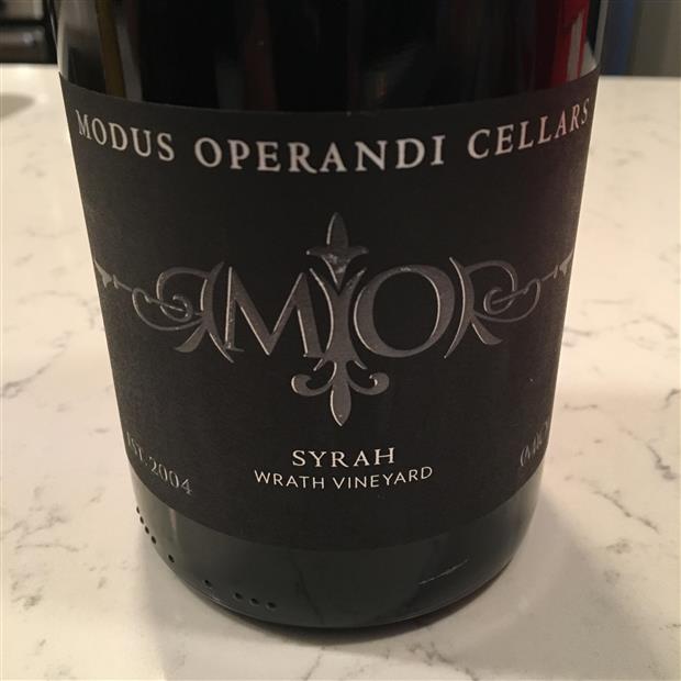 2014 Modus Operandi Cellars Syrah Wrath Vineyard, USA, California ...
