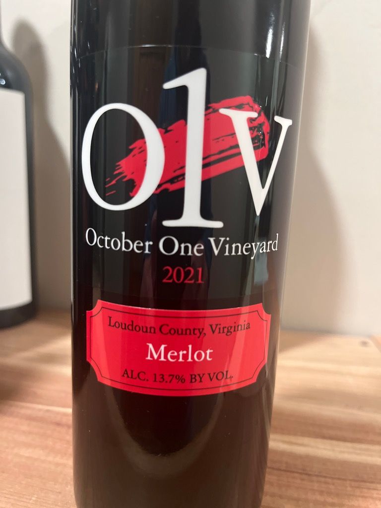 2022 October One Vineyard Merlot, USA, Virginia, Northern Virginia ...