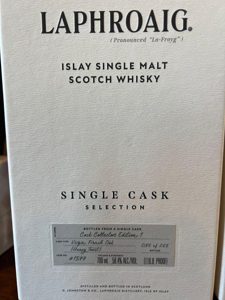 NV Laphroaig Cask Collectors Edition 1 Cask #1599 Virgin French Oak ...
