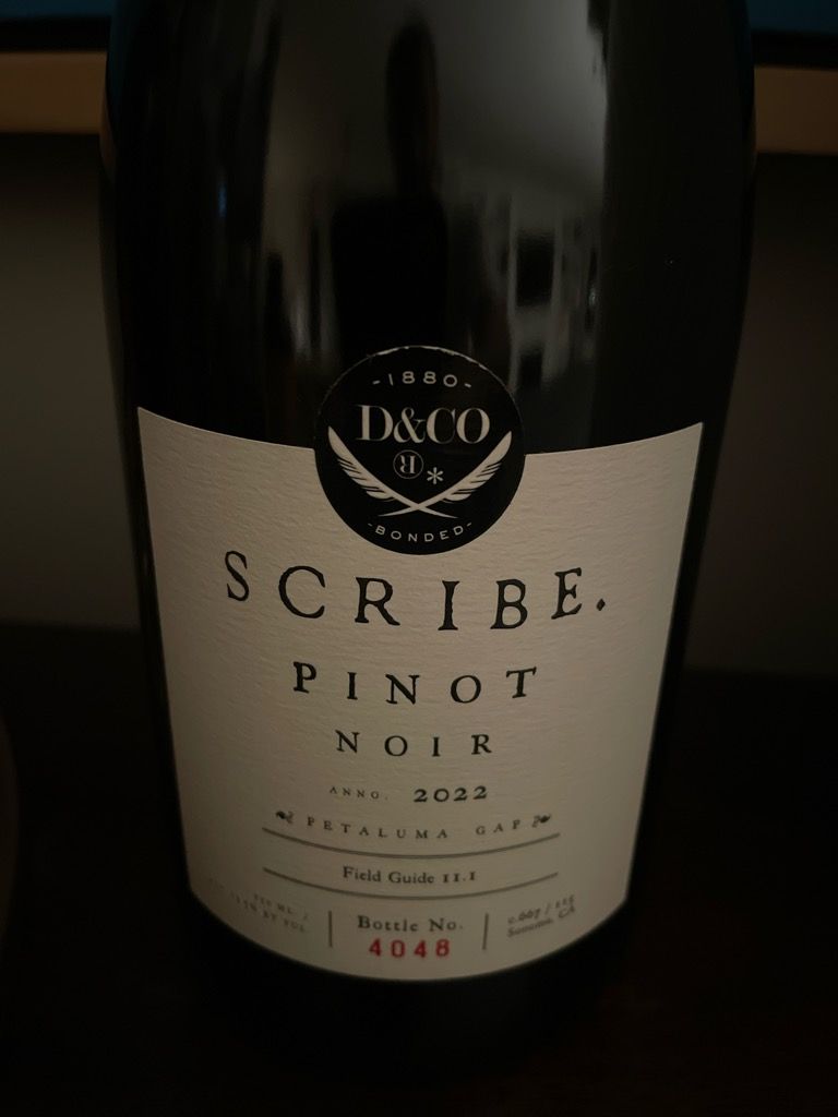 2022 Scribe Pinot Noir Estate Petaluma Gap, USA, California, Sonoma ...
