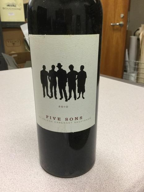 2010 Five Sons Cabernet Sauvignon, USA, California, Napa Valley, St ...