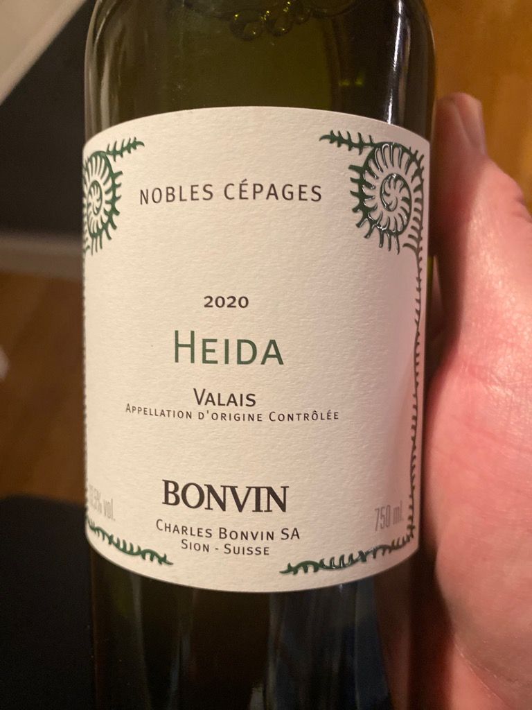 2020 Charles Bonvin Fils Heida, Switzerland, Valais, Wallis - CellarTracker