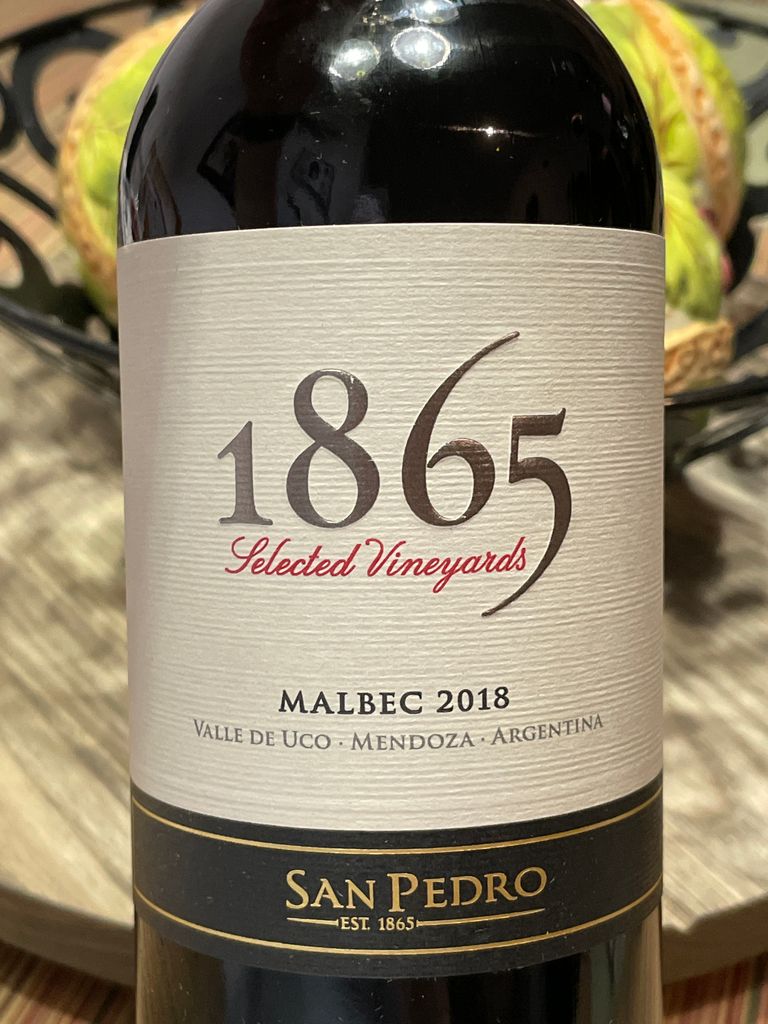 2017 Viña San Pedro Malbec 1865 Selected Vineyards, Argentina, Mendoza ...