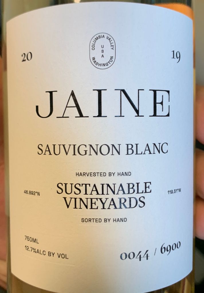 2019 Jaine Sauvignon Blanc, USA, Washington, Columbia Valley, Walla ...