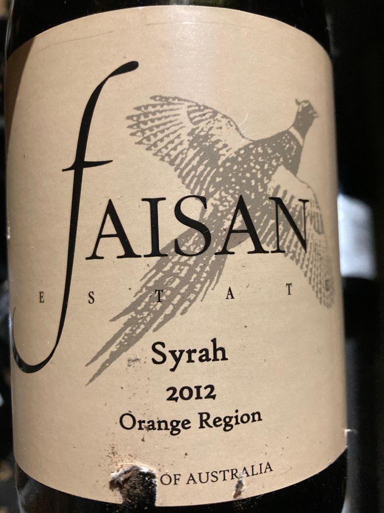 2010 Faisan Estate Shiraz, Australia, New South Wales, Central Ranges ...