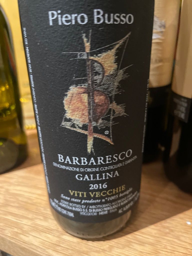2016 Piero Busso Barbaresco Viti Vecchie Gallina, Italy, Piedmont ...