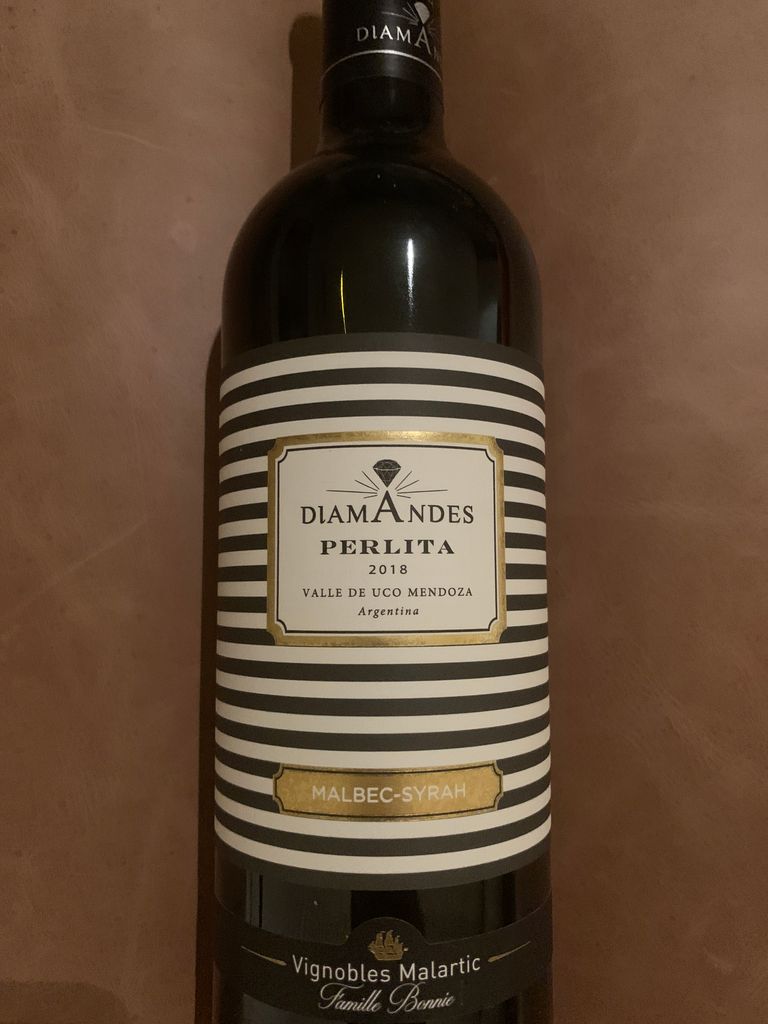 2021 Bodegas Diamandes Malbec/Syrah Perlita, Argentina, Mendoza, Valle ...