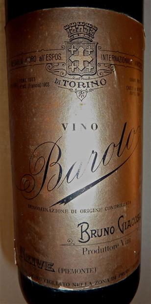 1961 Bruno Giacosa Barolo Riserva Gold Label Falletto, Italy, Piedmont ...