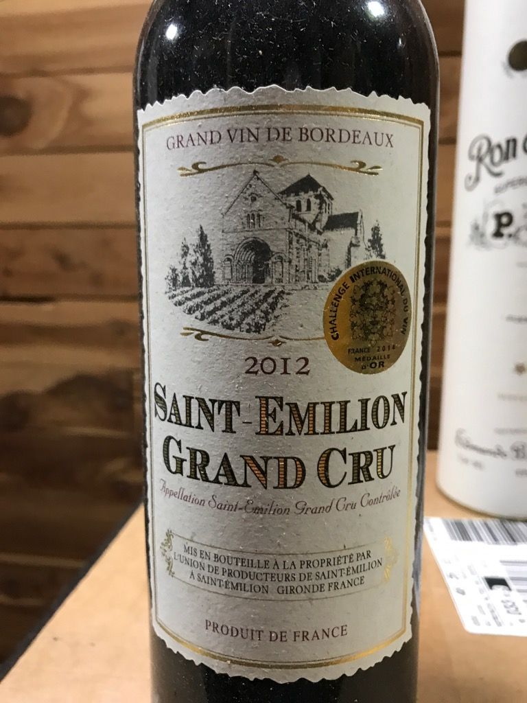 2012 Union des Producteurs de Saint-Émilion St. Émilion Grand Cru ...