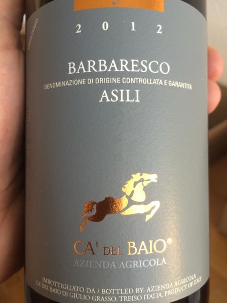 2012 Ca' del Baio Barbaresco Asili, Italy, Piedmont, Langhe, Barbaresco - CellarTracker