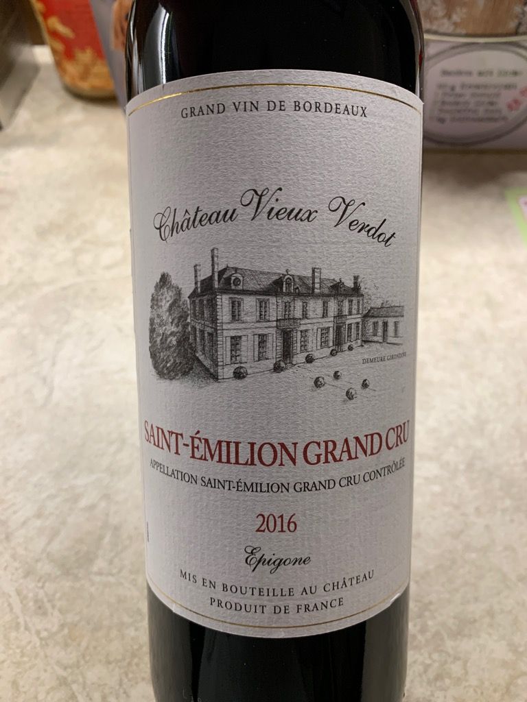 2016 Château Vieux Verdot Epigone, France, Bordeaux, Libournais, St ...