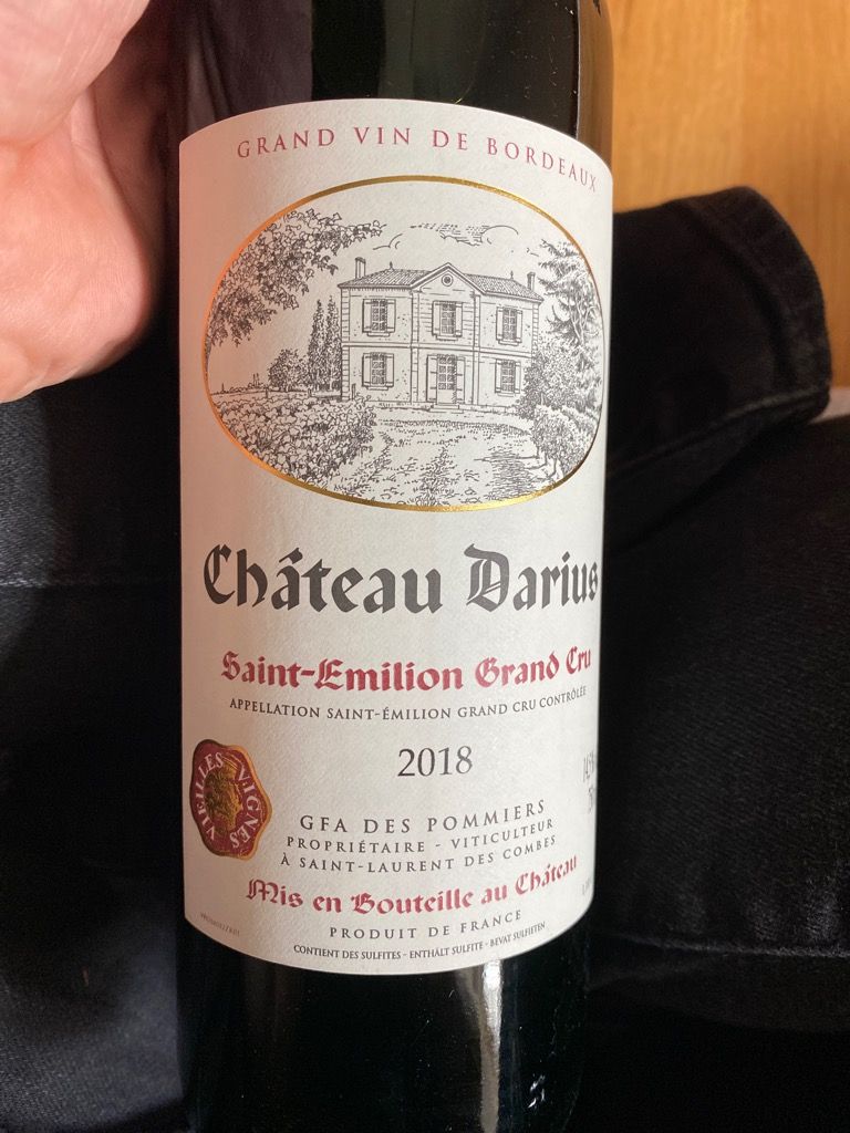 2019 Château Darius St. Émilion Grand Cru, France, Bordeaux, Libournais ...