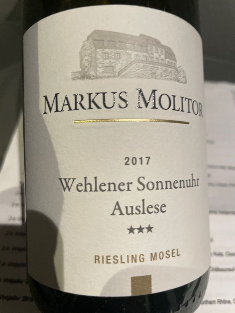 2017 Markus Molitor Wehlener Sonnenuhr Riesling Auslese *** (Golden ...