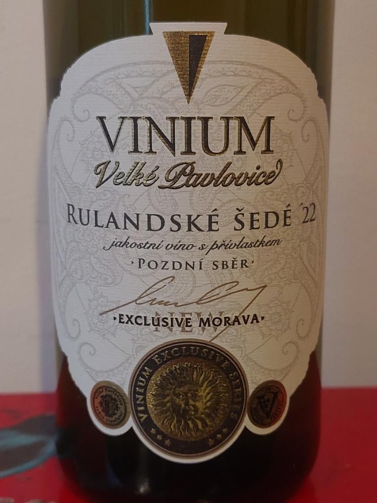2022 Vinium V.P. Rulandské šedé Pozdní sběr - Polosuché, Czech Republic ...