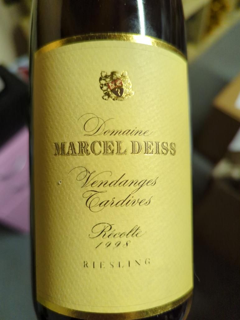 1998 Marcel Deiss Riesling Burg Vendanges Tardives, France, Alsace ...