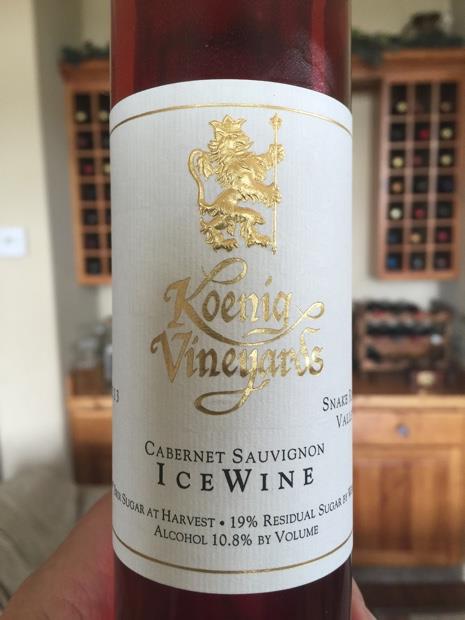 2013 Koenig Vineyards Cabernet Sauvignon Ice Wine, USA, Idaho, Snake ...