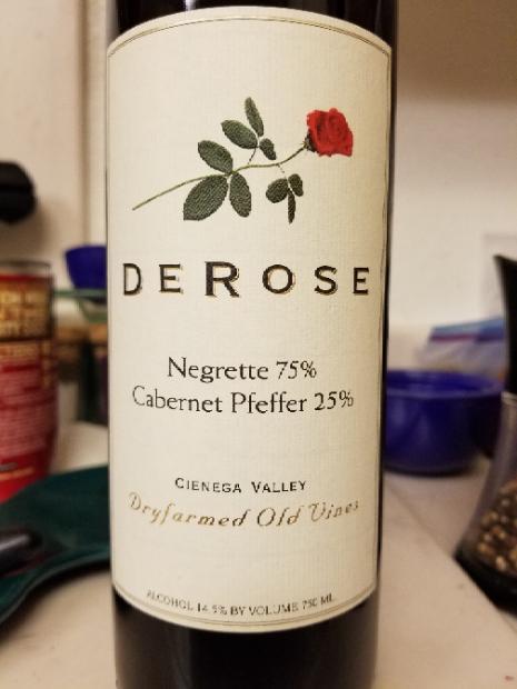 2019 DeRose 75% Negrette 25% Cabernet Pfeffer, USA, California, Central ...