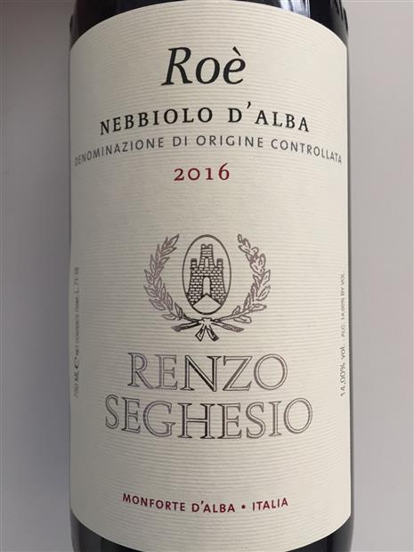 2020 Renzo Seghesio Nebbiolo d'Alba Roè, Italy, Piedmont, Alba ...