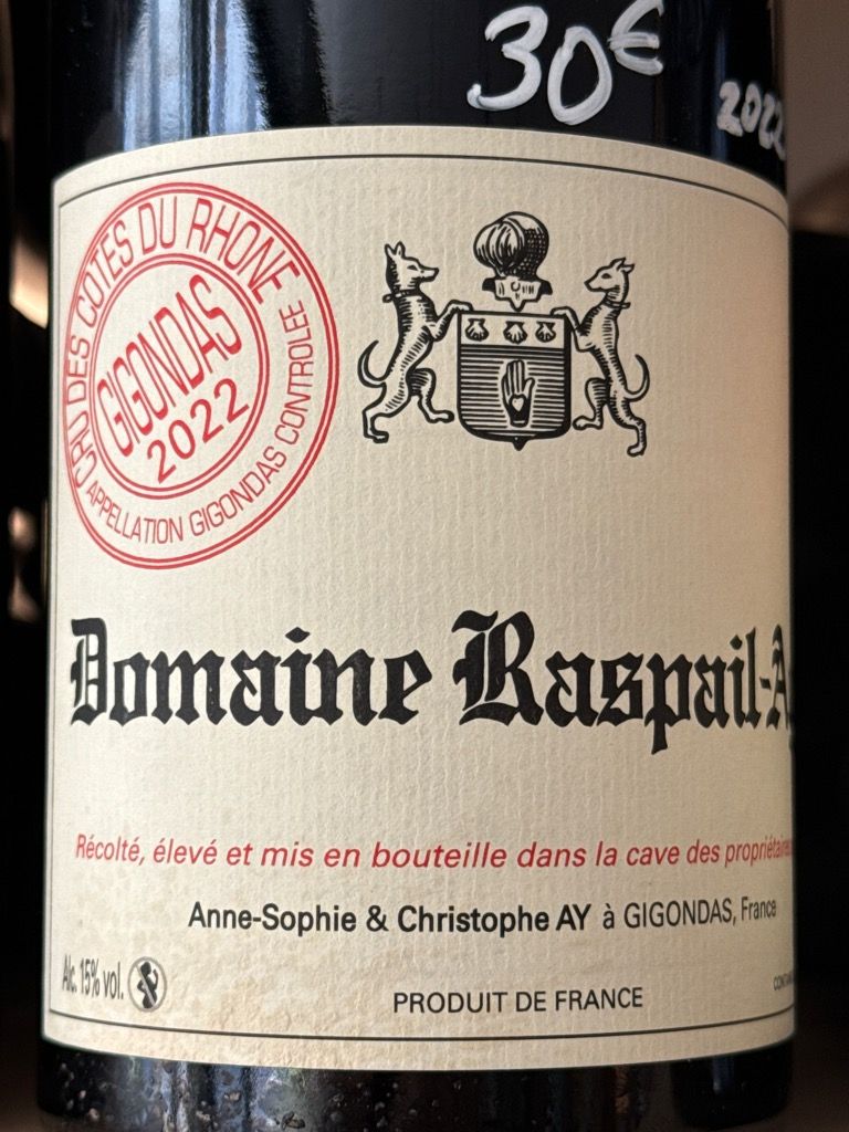 2022 Domaine Raspail-Ay Gigondas, France, Rhône, Southern Rhône ...