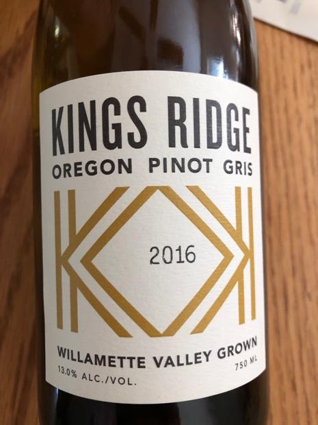 2016 Union Wine Company Pinot Gris Kings Ridge, USA, Oregon, Willamette ...