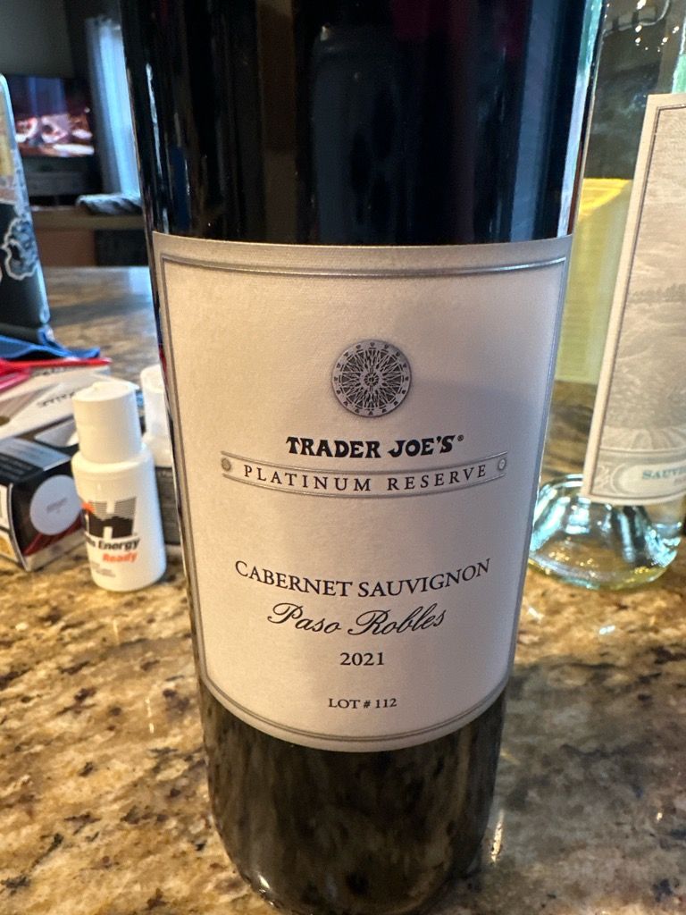 2021 Trader Joe's Cabernet Sauvignon Platinum Reserve Paso Robles, USA ...