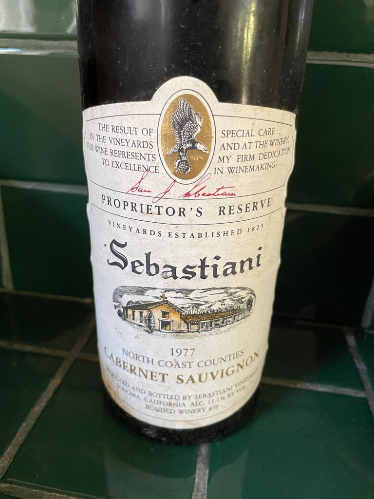 1971 Sebastiani Vineyards & Winery Cabernet Sauvignon North Coast ...