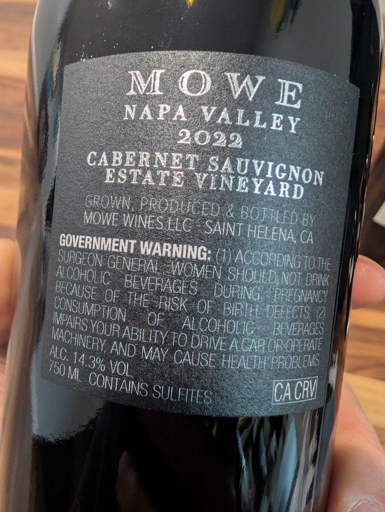 Community Tasting Note - 2022 MOWE Napa Valley Cabernet Sauvignon ...