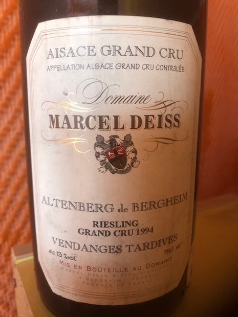 1991 Marcel Deiss Riesling Altenberg de Bergheim Vendanges Tardives ...
