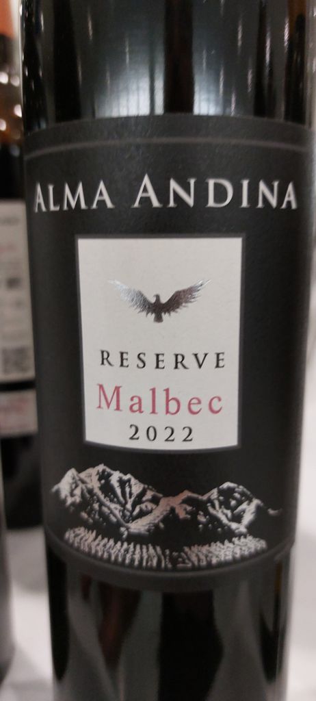 2022 Andean Vineyards Malbec Alma Andina Reserve, Argentina, Mendoza ...