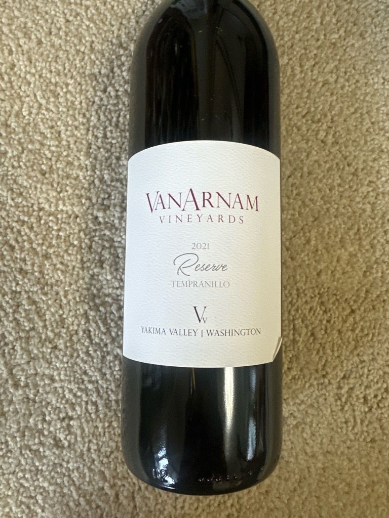 2021 Van Arnam Vineyards Tempranillo Reserve, USA, Washington, Columbia ...