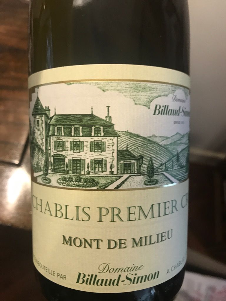 2019 Domaine Billaud-Simon Chablis 1er Cru Mont de Milieu, France ...