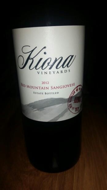 2012 Kiona Sangiovese Kiona Vineyards, USA, Washington, Columbia Valley ...
