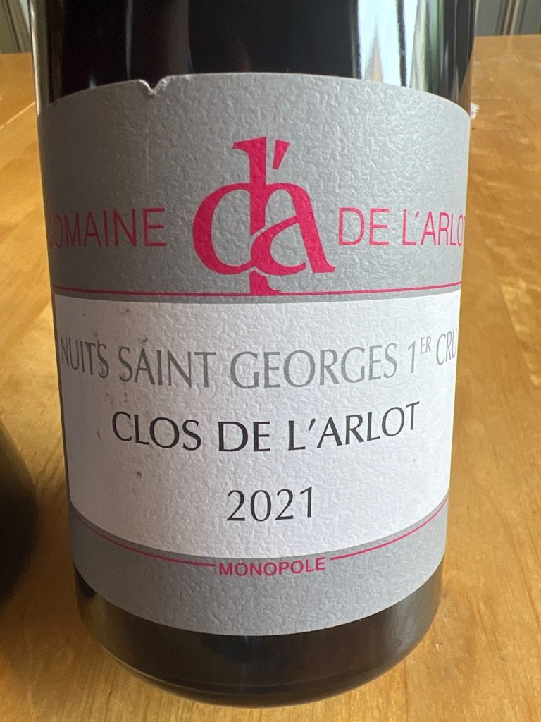 2021 Domaine de L'Arlot Nuits St. Georges 1er Cru Clos de l'Arlot ...