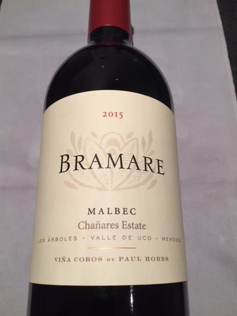 2015 Viña Cobos Malbec Bramare Chañares Estate, Argentina, Mendoza ...