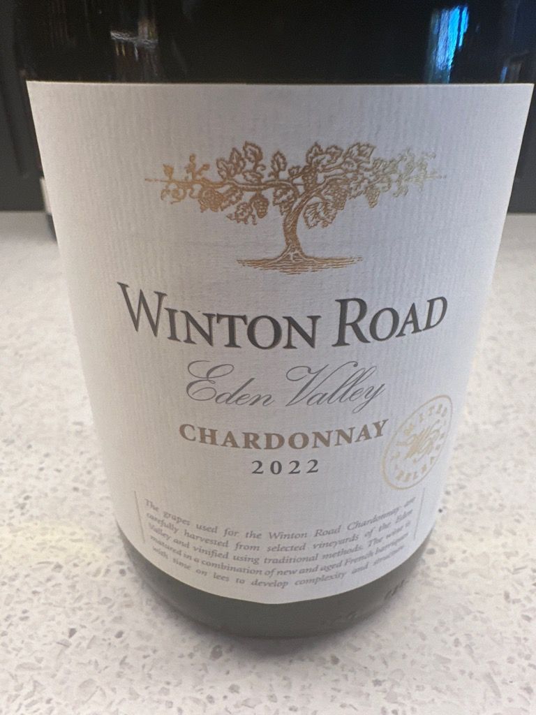 2022 Winton Road Chardonnay, Australia, South Australia, Barossa, Eden ...