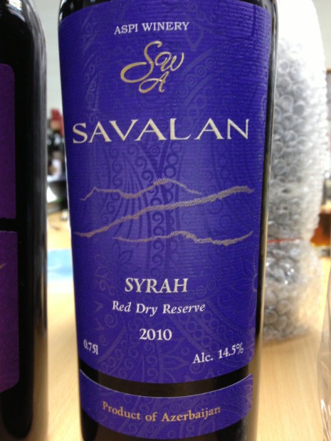 2010 Aspi Winery Syrah Savalan, Azerbaijan - CellarTracker