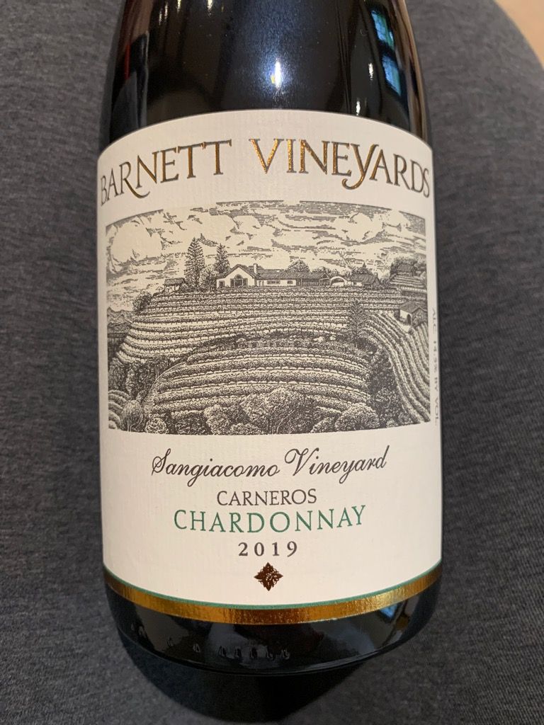 2019 Barnett Vineyards Chardonnay Sangiacomo Vineyard, USA, California ...