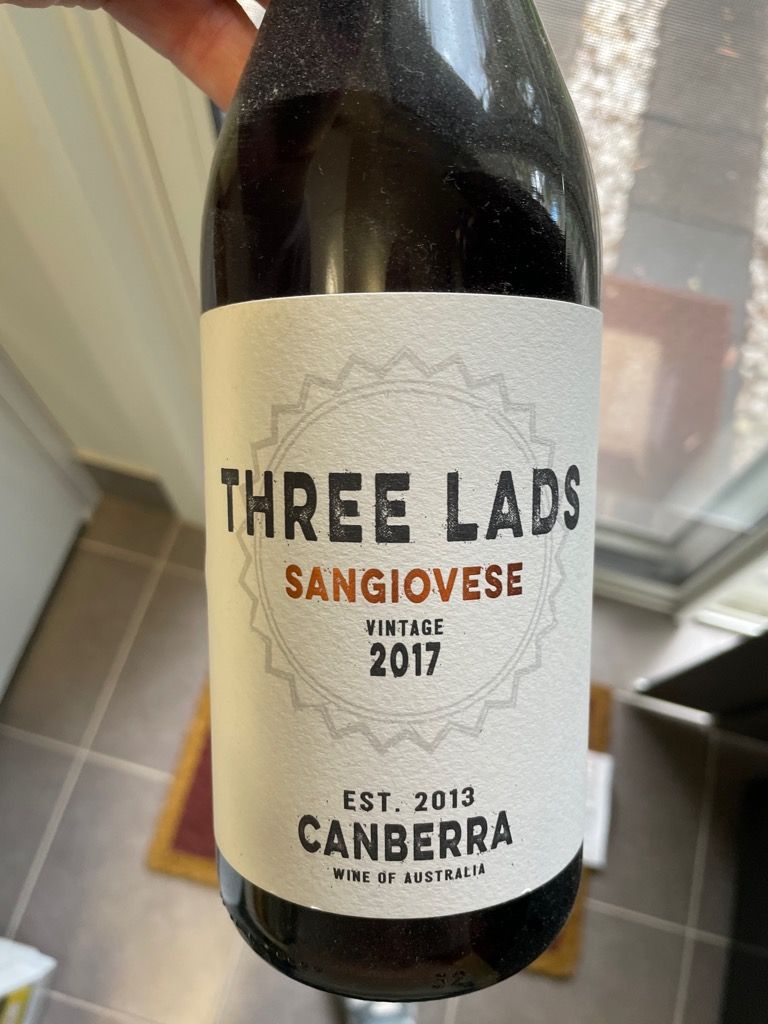 2016 Three Lads Sangiovese, Australia, New South Wales, Southern New ...
