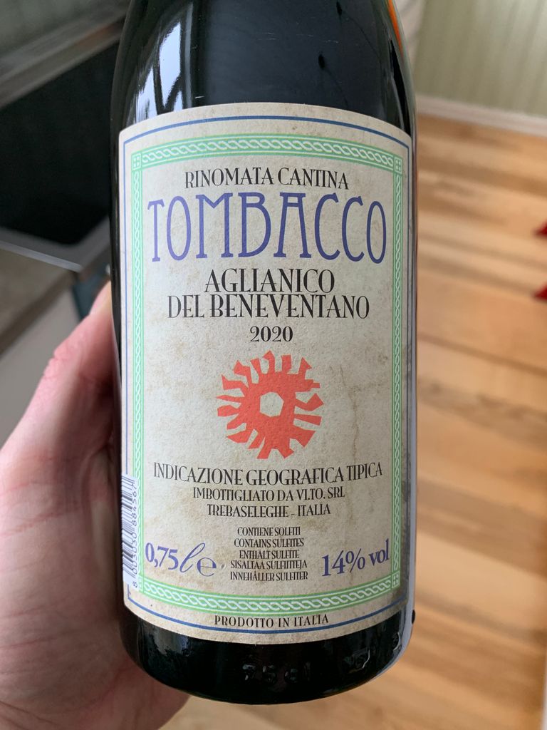 2021 Vinicola Tombacco Aglianico Beneventano IGT, Italy, Campania ...