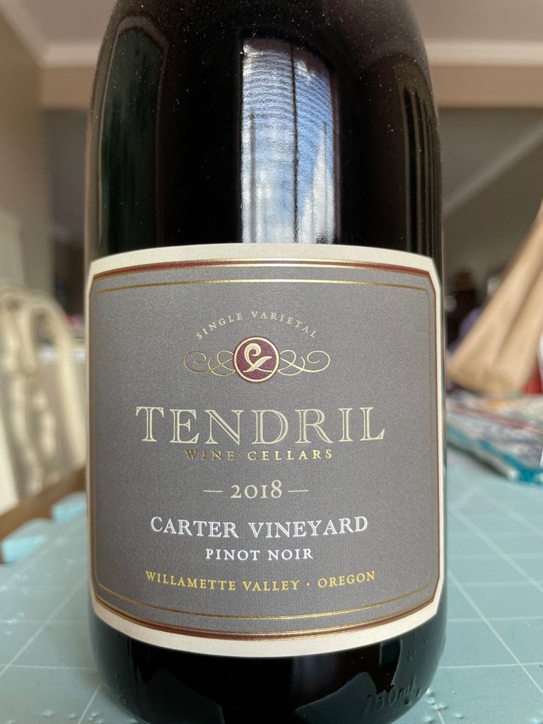 2018 Tendril Wine Cellars Pinot Noir Carter Vineyard, USA, Oregon ...