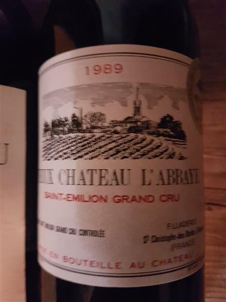 1988 Vieux Chateau L'Abbaye, France, Bordeaux, Libournais, St. Émilion ...