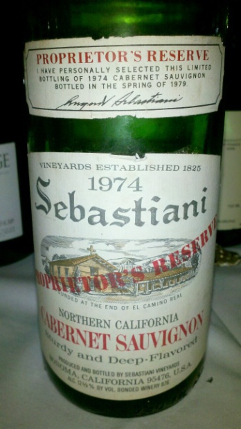 1974 Sebastiani Vineyards & Winery Cabernet Sauvignon Proprietor's ...