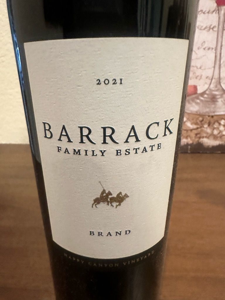 2021 Barrack Family Estate Brand Happy Canyon Vineyard, USA, California ...