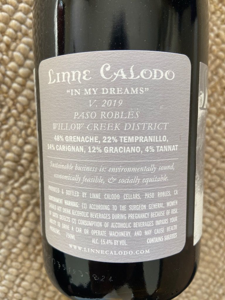 2019 Linne Calodo In My Dreams, USA, California, Central Coast, Paso ...