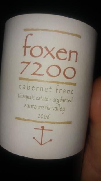 2007 Foxen Cabernet Franc 7200 Tinaquaic Vineyard, USA, California ...