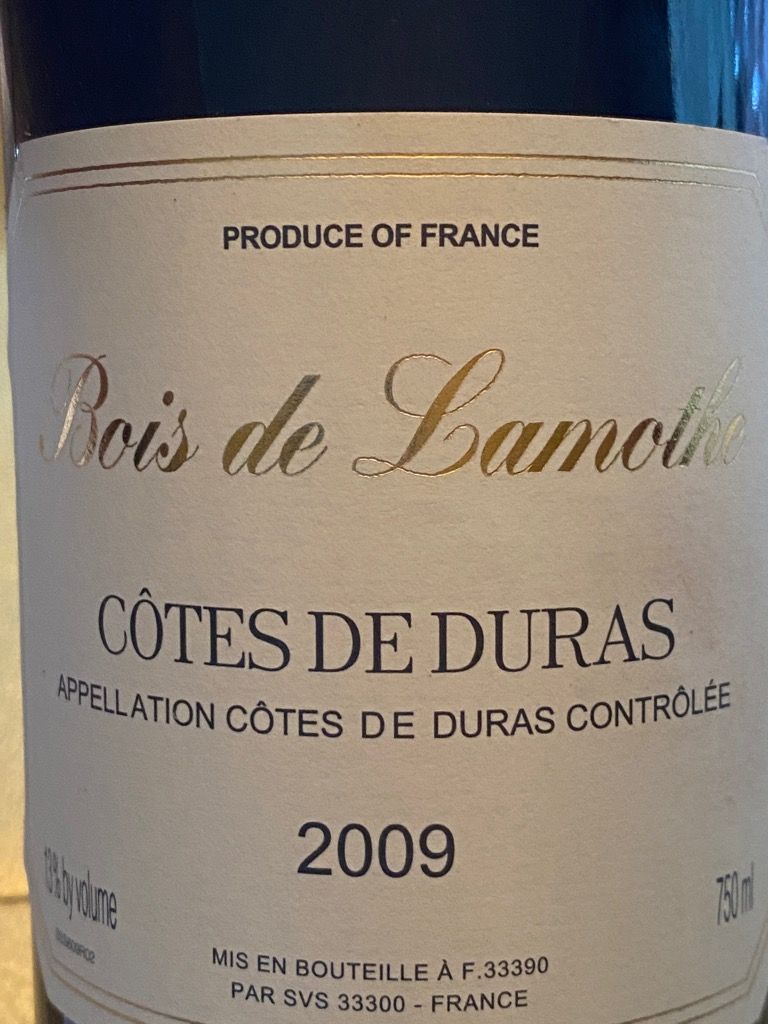 2009 Château Bois de Lamothe Côtes-de-Duras Rouge, France, Southwest ...