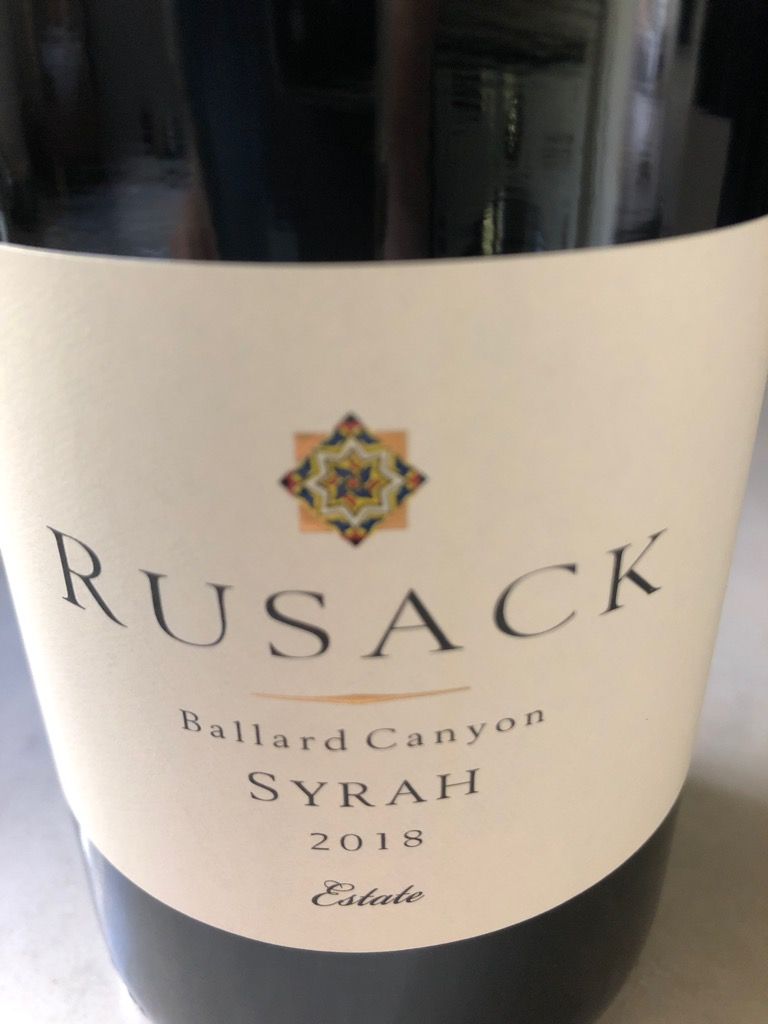 2018 Rusack Syrah Ballard Canyon Estate, USA, California, Central Coast ...