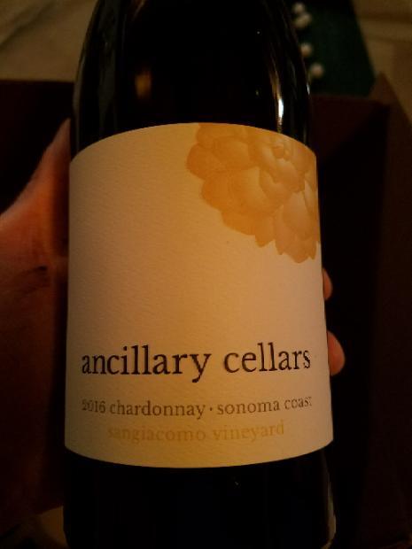 2016 Ancillary Cellars Chardonnay Sangiacomo Vineyard, USA, California ...